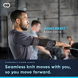 Copper Compression PowerKnit Elbow Sleeve - Seamless Elbow Brace for Men & Women - Pain Relief for Tendonitis, Tennis Elbow, Golfers, Weight Lifting - Fits Right or Left - 1 Sleeve - L/XL