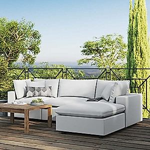 Modway EEI-5580-WHI Outdoor Patio Sectional Sofa, White