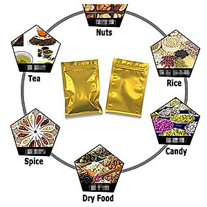 100 Pieces 3x4" Colorful Self Sealing Double-Sided Color Mylar Foil Flat Heat Sealable Bag Food Grade Storage Packing Pouches