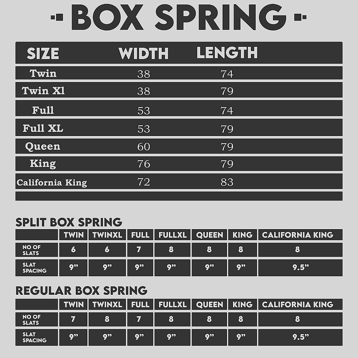 Spring Solution Solution, 4-Inch Sturdy Split Box Spring for Mattress Support-Durable and Fully Assembled, Natural Wood Foundation, White, King Size