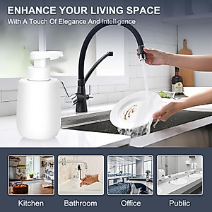 Automatic Soap Dispenser Foaming Hand Free Soap Dispenser Foam Rechargeable Soap Dispenser Touchless Soap Dispenser Smart Electric Auto Dish Soap Dispenser for Bathroom, Kitchen, Commercia White