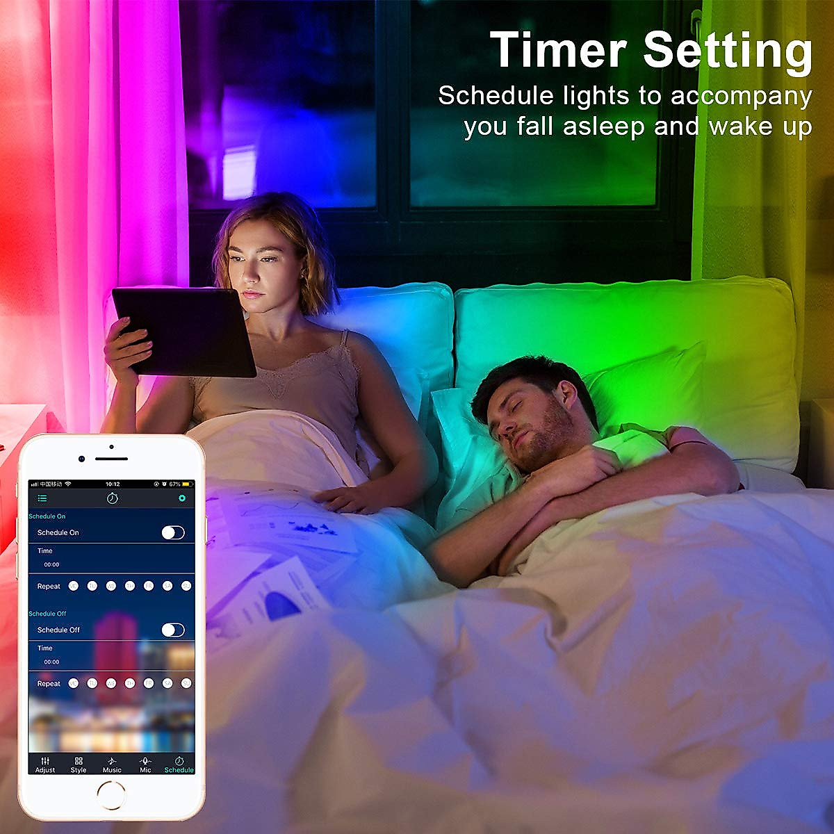 LED Strip Lights - 100FT Led Light Strips, Music Sync Color Changing Led Strip Lights, Bluetooth Led Strip Lights with Remote, 5050 LED Strip Lights for Bedroom,Home Pary and Decoration (100FT)