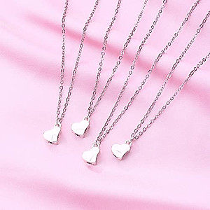 DOYYCA Friendship Necklace Magnetic Matching Four Leaf Clover Best Friend Necklace Gifts for Girls Women Magnet BFF Necklace for 4 (Silver)