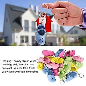 GLOGLOW 20Pcs Slipper Keychains, 1.4 x 3.0in 5 Colors Silicone Shoe Keychains Reusable Beach Hole Shoes Key Chains for Backpack Purse Luggage Party Favors