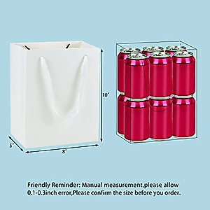 HUAPRINT White Paper Bags,White Gift Bags,Shopping Bags with Handles,30 Pack,8x5x10inch,Craft Gift Bags for Clothes,Retail Bags,Party Favor Bags,Merchandise Business Bags,Wedding Bags