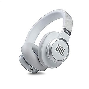 JBL Live 660NC - Wireless Over-Ear Noise Cancelling Headphones with Long Lasting Battery and Voice Assistant - White (Renewed)