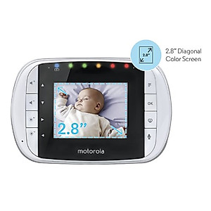 motorola MBP33S Wireless Video Baby Monitor with 2.8-Inch Color LCD, Zoom and Enhanced Two-Way Audio, 720p
