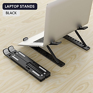 Laptop Stand, Laptop Stand Cooling Pad for Desk, Stable Laptop Stand/Riser ABS Material Laptop Stand for Tablet Computer, for Mac,Lenovo,10-17 Laptop, Large, Black
