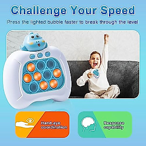 Pop Light Up Game, Handheld Fidget Light-up Pop Toys for Kids 6-12, Push Pop Sensory Toys with Memory Games, Stress Relief Pop Puzzle Game for Boy Girl Teens