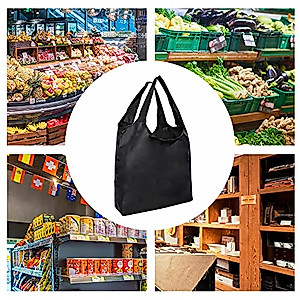 Aricsen 5 Pack 15x4.5x15 Inch Mixed Color Reusable Grocery Bags with Handles Bulk Heavy Duty, Shopping Foldable Kitchen Bags Large Machine Washable for Pocket Lightweight Nylon Polyester Cloth