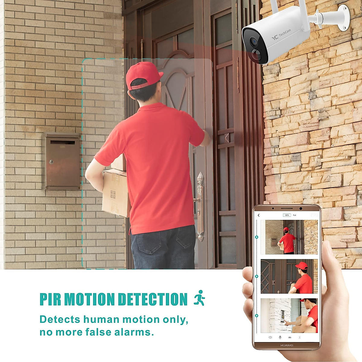 Solar Security Cameras Wireless Outdoor for Home Security, Battery Powered 2.4G WiFi Camera, 1080P HD Night Vision Camera with Solar Panel, PIR Motion Detection, IP65 Waterproof, 2-Way Talk, SD/Cloud