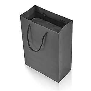 24 Pieces Kraft Paper Bags with 24 Pieces Copy Papers 4 Different Sizes Paper Bags Paper Shopping Bags in 6 Inches 8 Inches 11 Inches and 13 Inches for Birthday Graduations Parties Wedding (Black)