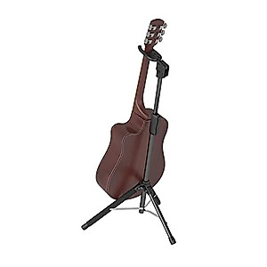 GUITTO Guitar Stand - Universal Portable Guitar Stand Adjustable Folding Hanging Guitar Floor Stands for Acoustic, Classical, Electric, Bass GGS-06