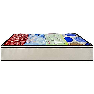 Ziz Home Zippered Under Bed Storage Bag 3 Pack | Used for Underbed Clothes Storage Linen Storage Blanket Storage Sweater Storage Duvet Storage Bins Clear Window
