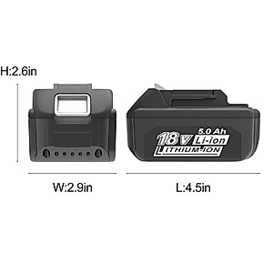 Rocivic Replace for Makita 18V Lithium-Ion 6.0Ah Battery 2 Packs, Compatible with Makita BL1820B BL1830B BL1840B BL1850B BL1860B Cordless Power Tools, with LED Indicator