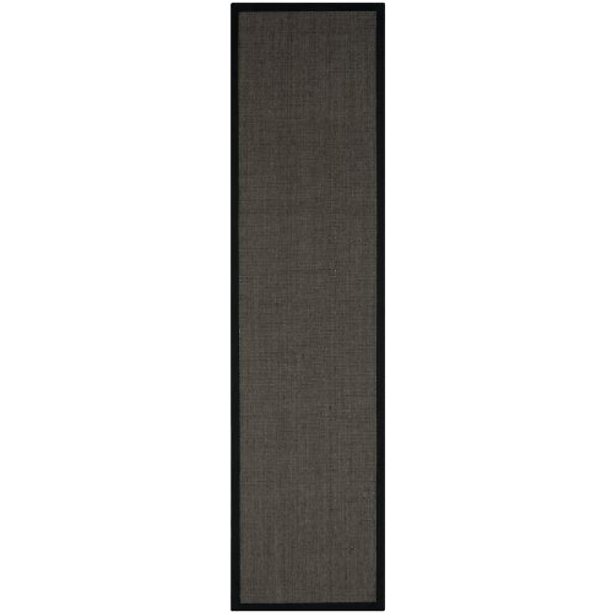 SAFAVIEH Natural Fiber Collection 2' x 6' Charcoal / Charcoal NF441D Border Sisal Runner Rug