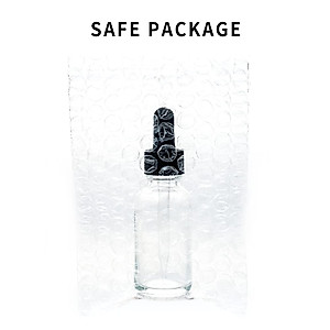JHCFillé 1oz (30ml) Dropper Bottles, Clear Glass Boston Round Bottle with Glass Eye Dropper, Tincture Bottles with Dropper, Silicon Bulb with 1ml Strong Suction, Pack of 6.