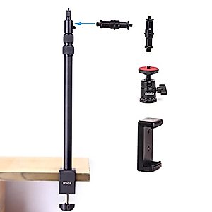 Riida Camera Desk Mount Stand 19.5-44.5 inch Desk Selfie Clamp Mount Phone Holder for YouTube Video, Makeup, Selfie, Photography, Live Streaming, Tiktok