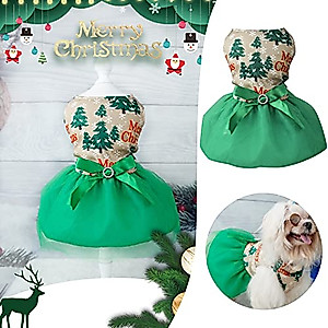 Small Dogs Christmas Pet Clothes Holiday Cat Skirt Sweater Autumn Winter Dress for Medium Dogs Boys (X-Large, B-Green)