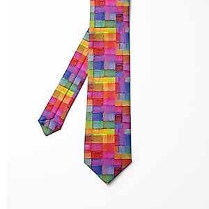 Ambesonne Rainbow Necktie for Men Casual & Dress Shirt Tie, 3.7", Purple Magenta