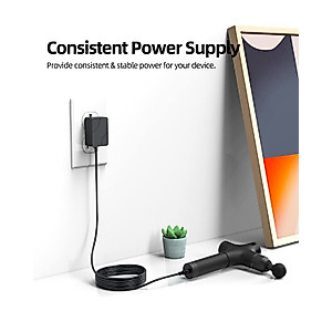 26V 24V AC Charger Fit for TaoTronics TT-PCA003, Renpho C3 RF-GM168, Chirogun 2500mAh Cordless Massage Gun Replacement Power Supply Adapter Cord (NO Fit 9V 12V Model)