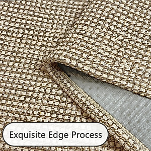 IOHOUZE Washable Runner Rug 2'x8' Rubber Backing Hallway Runner Entryway Runner Indoor, Kitchen Rugs Woven Cotton Floor Carpet for Kitchen Hall Entrance Bedroom, Natural/Brown