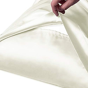 BEDELITE Satin Silk Body Pillow Pillowcase for Hair and Skin, Premium and Silky Ivory Long Body Pillow Case Cover 20x54 with Envelope Closure