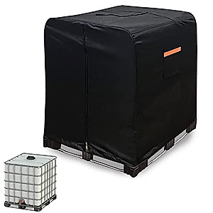 BRUXOLAY IBC Tote Cover 275 Gallon Water Tank Protection Cover Zipper 600D Heavy Waterproof Sunscreen Material 1000L Outdoor Garden Water Tank Cover