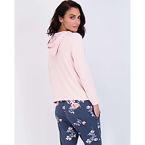 Real Essentials 2 Pack: Women's Super Soft Long Sleeve Sleep Set - Comfortable Lounge Pajama Casual Hoodie Jogger, Multicolor, Hoodie Set 2, Large