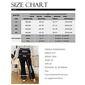 UUE Stretch Dress Pants Plus Size for Women 29"/32"/34" Pull On Bootcut Work Pants with Pockets Slacks Business Casual Pants Black