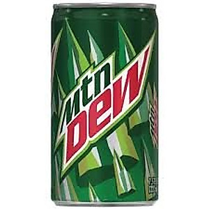 Mountain Dew Soda 7.5oz Small Mini Cans 3/8 Packs (24 Cans)