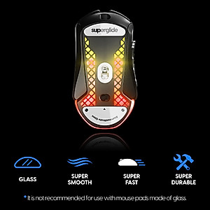 Superglide - Fastest and Smoothest Mouse Feet/Skates Made with Ultra Strong Flawless Glass Super Fast Smooth and Durable Sole for SteelSeries Aerox 3 / Aerox 9 Wireless
