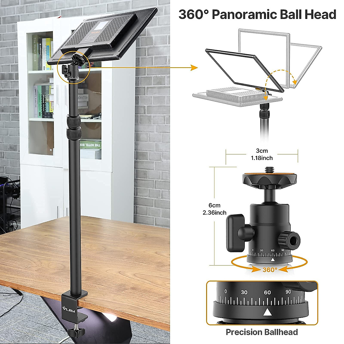 VIJIM LS03 Camera Desk Mount + VIJIM LS08 Overhead Camera Desk Mount