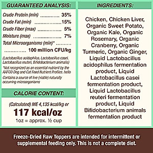 Primal Cupboard Cuts Freeze Dried Raw Cat Food & Dog Food Topper, Grain Free Meal Mixer for Dogs & Cat (Chicken, 3.5 oz)