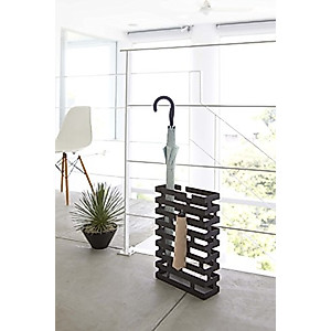 Hang or Stand Wide Modern Umbrella Rack in Black Finish