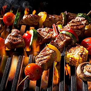 QuliMetal 18.75" Cooking Grates for Weber Genesis II 300 and Genesis II LX 300 Series Gas Grills, Genesis II E&S 310 315 320 325 340, Replacement Parts for Weber 66095 66802,66805, Cast Iron