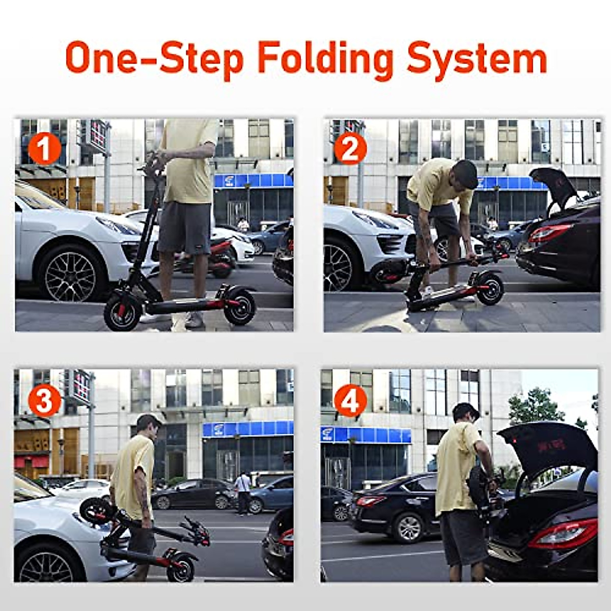 Electric Scooter 1200W/500W, 28-30 Mph & 28-43 Miles Electric Scooter for Adults, 48V Large Capacity Battery, 10'' Off Road Tires Dual Disc Brake, Folding E Scooter for Commuting/Off Road