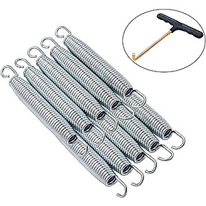 6.5 inch Spring，Galvanized Trampoline Springs a Set of 10packs with Hooks。, Thicker Steel Gauge for Durability. offering The Steel, The thickest Steel Guage,