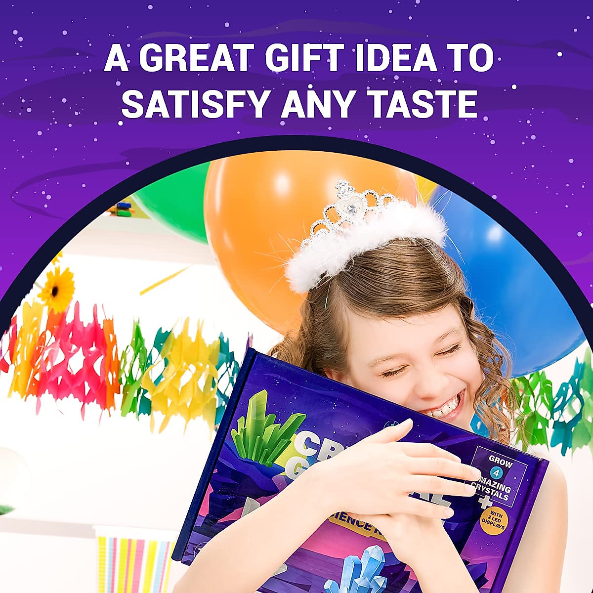 Kids Crystal Growing Kit - Science Kits for Kids - Chemistry Set to Grow 4 Amazing Crystals - Science Kits & Toys - Crystal Kit for Kids Age 8 Years and Up - Science Toys - STEM Kits