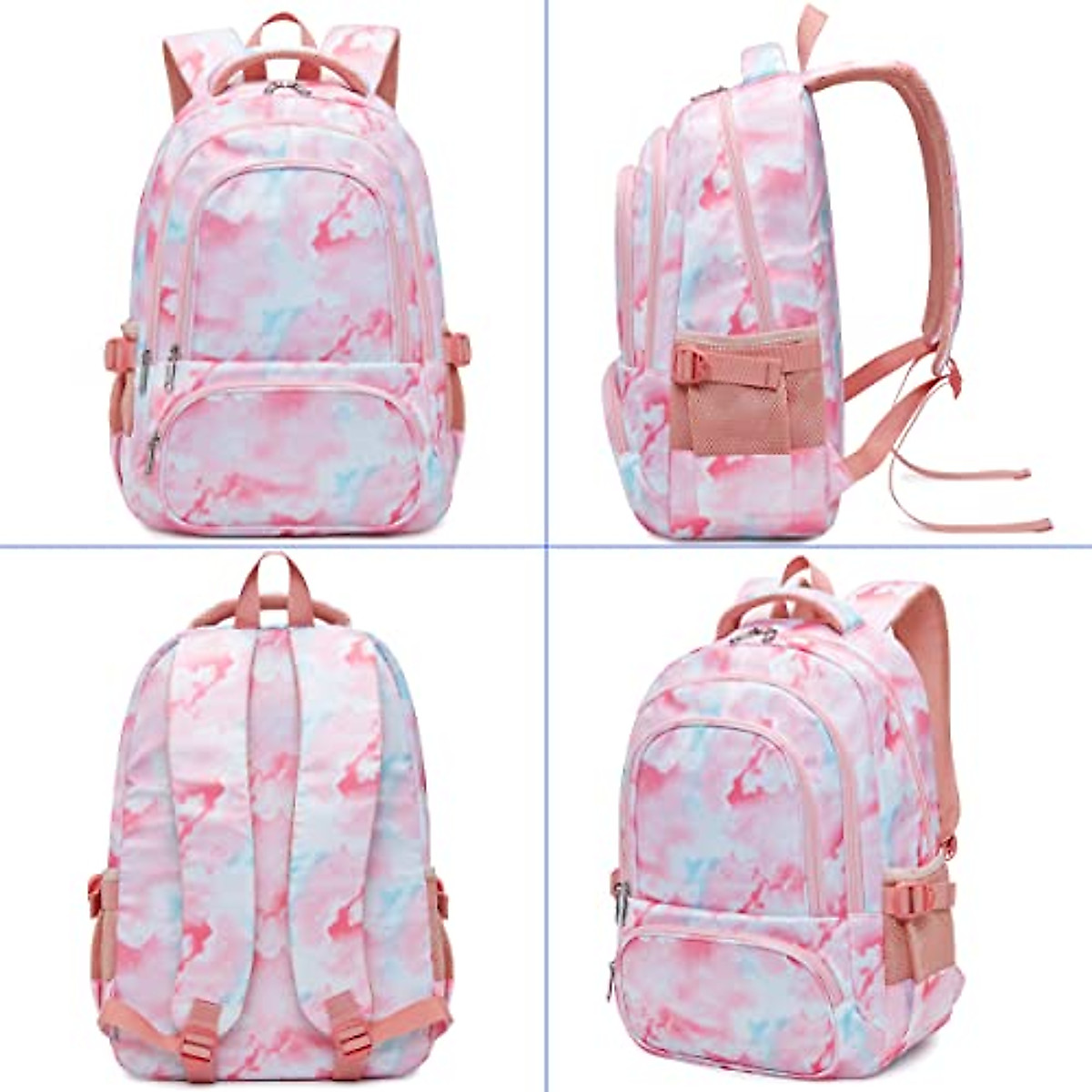 BLUEFAIRY Girls Backpack for Kids Elementary School Bags Child Bookbags Cute Back to School Gifts Mochila Escolares para Niñas 5 6 7 8 9 4th 5th 6th Grade Pink