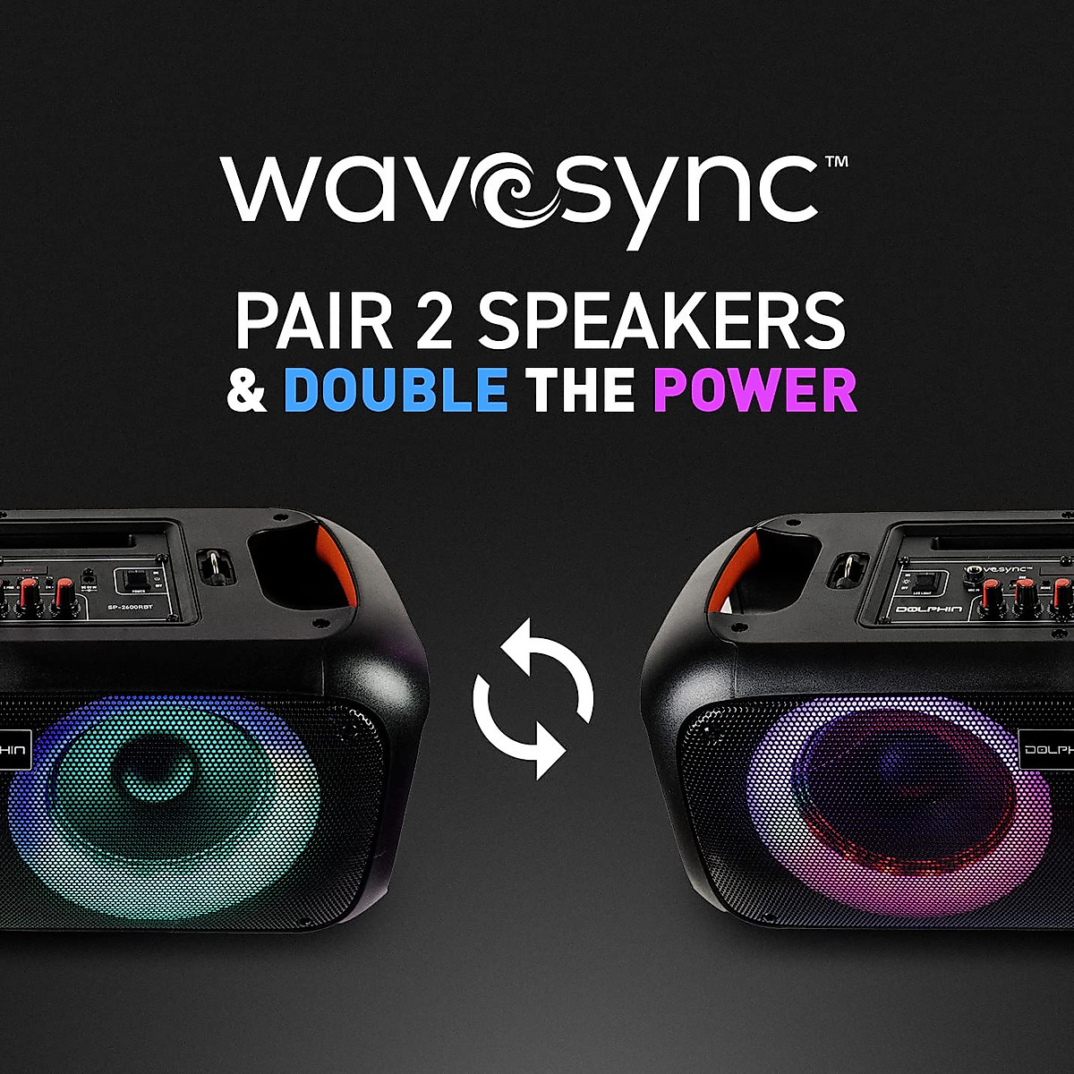 Dolphin Boombox Portable Bluetooth Speaker - Crisp Sound - Dual 6.5" Woofer, 1" Tweeter