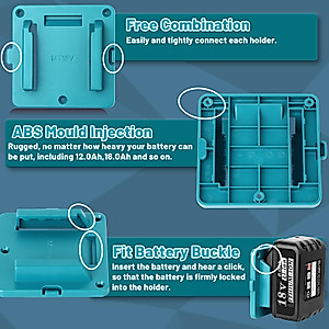 TenHutt 5Packs Battery Holders for Makita 18V Battery for Makita Battery Holder Wall Mount Fit with BL1860 BL1850 BL1840 BL1830(5 Pack)