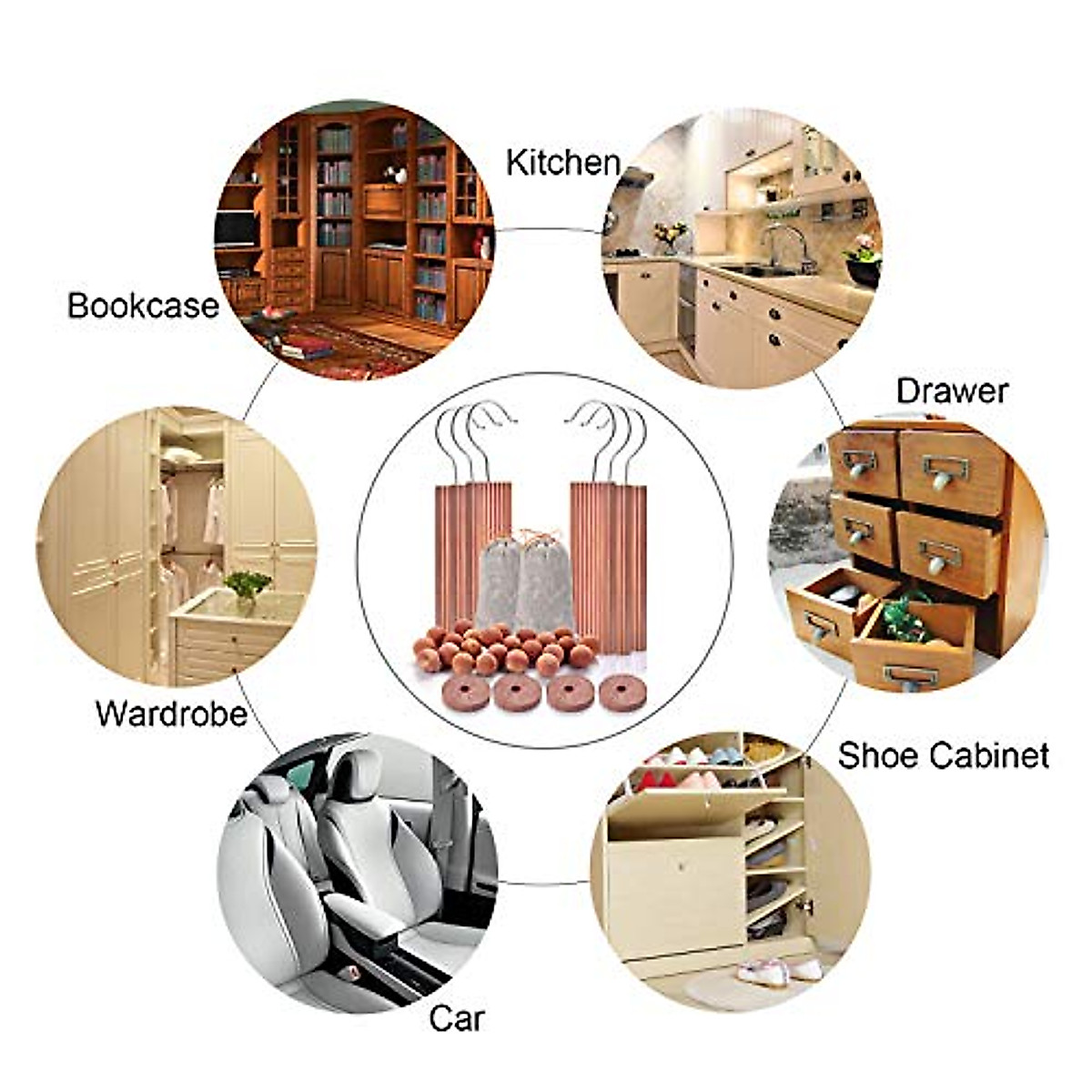 Homode Cedar Blocks for Clothes Storage, Ceder Wood Chips and Balls for Closets and Drawers, Fresh Scented Sachets, 40 Pack