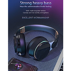 Wireless Headphones Gaming BT 5.0 Bluetooth Long Lasting Life Painless Wear Heavy Bass Upgraded Active Noise Canceling (Green)