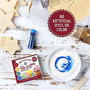 Watkins Assorted Food Coloring, 1 Each Red, Yellow, Green, Blue, Total Four .3 oz bottles