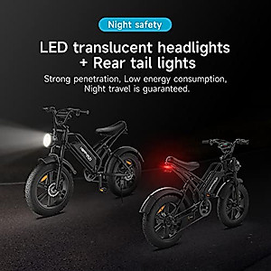 HAPPYRUN Electric Bike for Adults Tank 20" Fat Tire with 1500W Motor Ebike 48V 18Ah Removable Battery 30MPH & 68 Miles Long Range Off Road Snow Beach Mountain Electric Bicycle