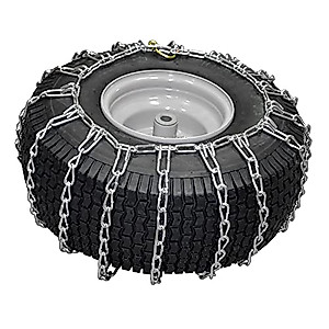 OakTen Set of 2 Tire Chains for Lawn Garden Tractors Mowers and Rider, 2-Link, Compatible with Cub Cadet MTD Troy Bilt 490-241-0023 Fits for Tire Size 20x8.00x8, 20x8.00x10