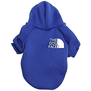 Dog Hoodie, Comfortable Soft Breathable Warm Dog Clothes, Outdoor Sports Dog Face Hoodie, for Small, Medium, and Large Dogs (X-Small, Blue)