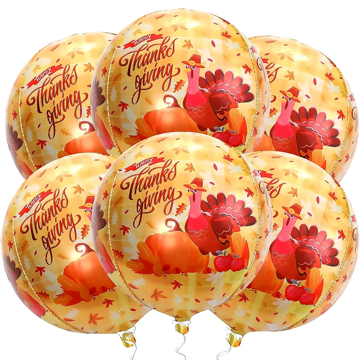 KatchOn, Thanksgiving Turkey Balloons - Large 22 Inch, Pack of 6 | Fall Swirls for Fall Decorations Classroom - Pack of 30, No DIY | Thanksgiving Decorations for Office, Fall Decor