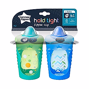 Tommee Tippee Hold Tight Baby Sippy Cup, Spill-Proof | 9+ Months, 11 Ounces – 2 Count